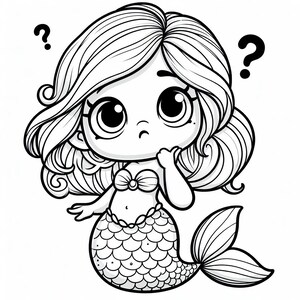 Mermaid 26-30 Kids Coloring Pages 8x11 - Etsy