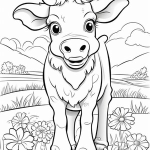 Cute Farm Animals 126-130 Kids Coloring Pages 8x11 - Etsy