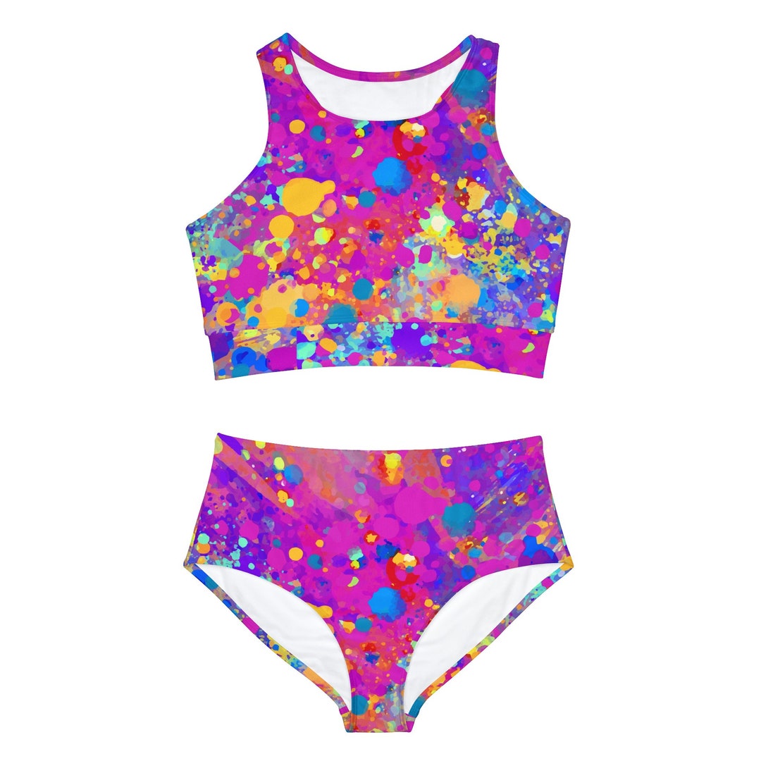 Splatter Paint 1 Sporty Bikini Set AOP - Etsy