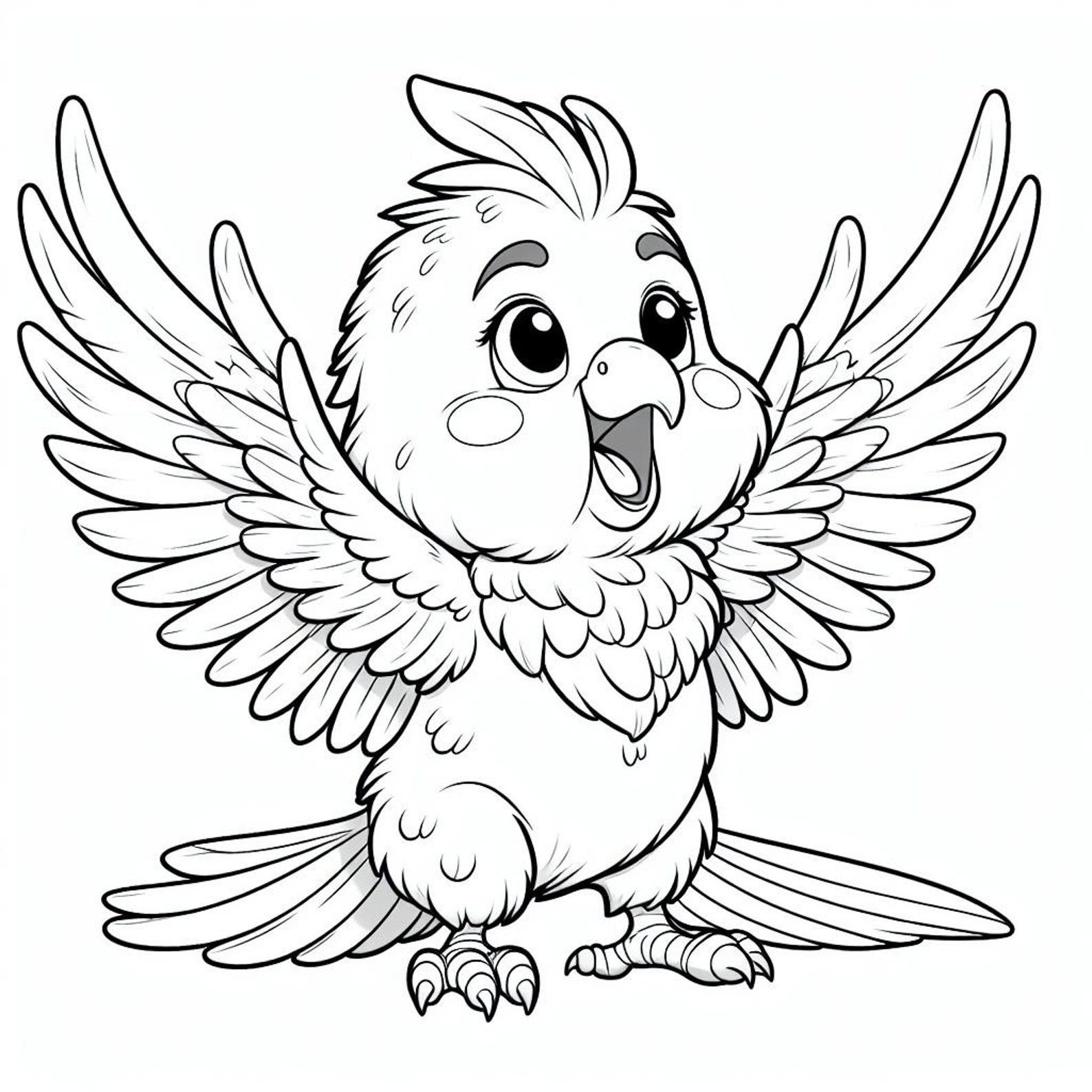 Cute Parrot 11-15 Kids Coloring Pages 8x11 - Etsy