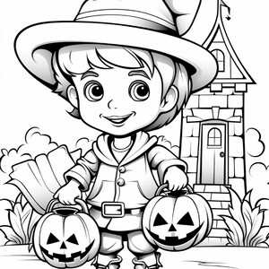 Cute Happy Halloween 6-10 Kids Coloring Pages 8x11 - Etsy