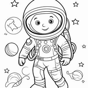 Space Adventures 46-50 Kids Coloring Pages 8x11 - Etsy