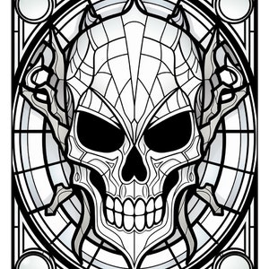 Halloween Stained Glass 1-5 Adult Coloring Pages 8x11 - Etsy