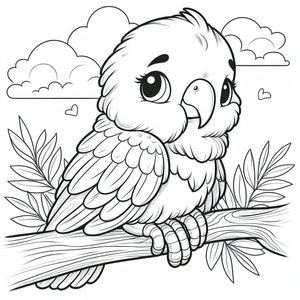 Cute Parrot 26-30 Kids Coloring Pages 8x11 - Etsy