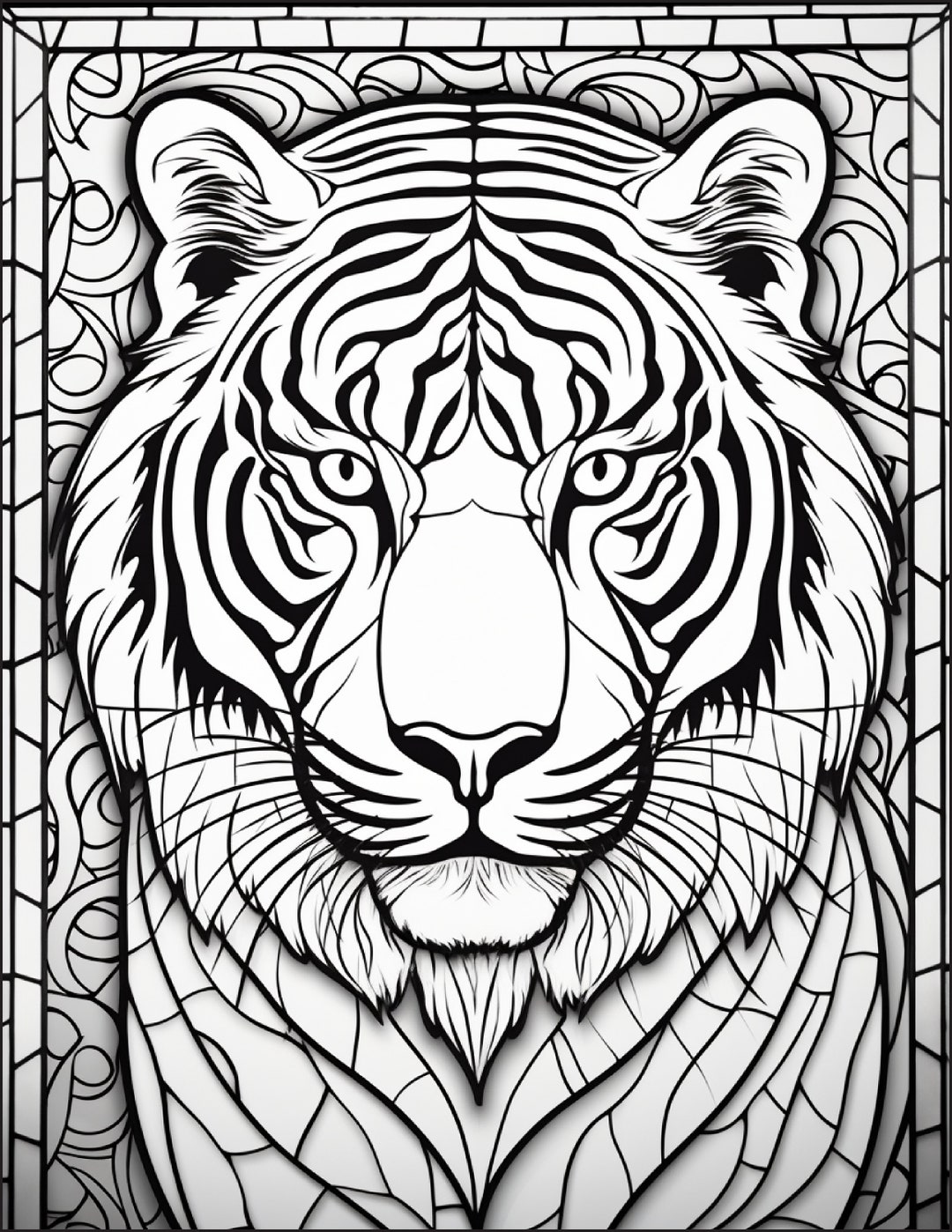 Animals Stained Glass FX 81-85 Adult Coloring Pages 8x11 - Etsy