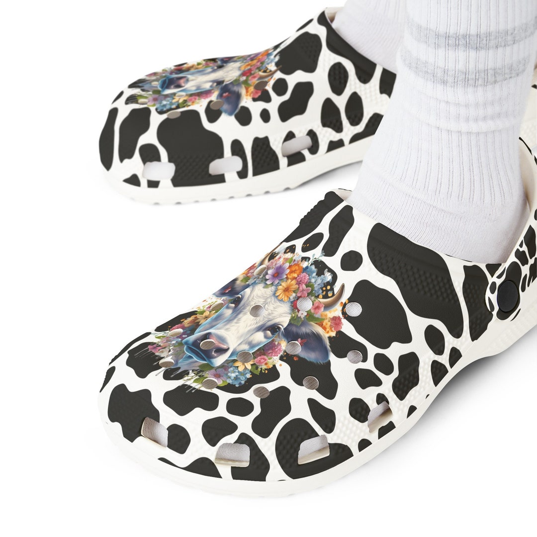 Cow Print & Flower Cow Face 1 EVA Foam Clogs AOP - Etsy