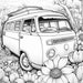 VW Micro Bus Camping Adventures Series 46-50 Coloring Pages 8x11 - Etsy