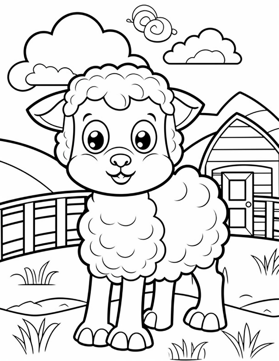 Cute Farm Animals 61-65 Kids Coloring Pages 8x11 - Etsy