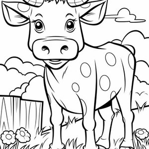 Cute Farm Animals 151-155 Kids Coloring Pages 8x11 - Etsy