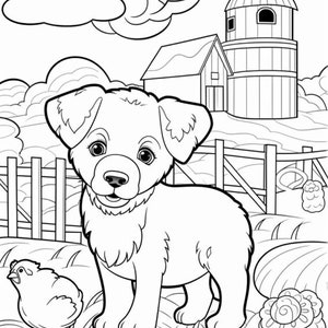 Cute Farm Animals 186-190 Kids Coloring Pages 8x11 - Etsy