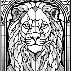 Animals Stained Glass FX 86-90 Adult Coloring Pages 8x11 - Etsy