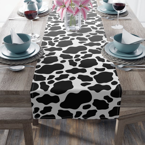 Cow Print Table Runner - Etsy
