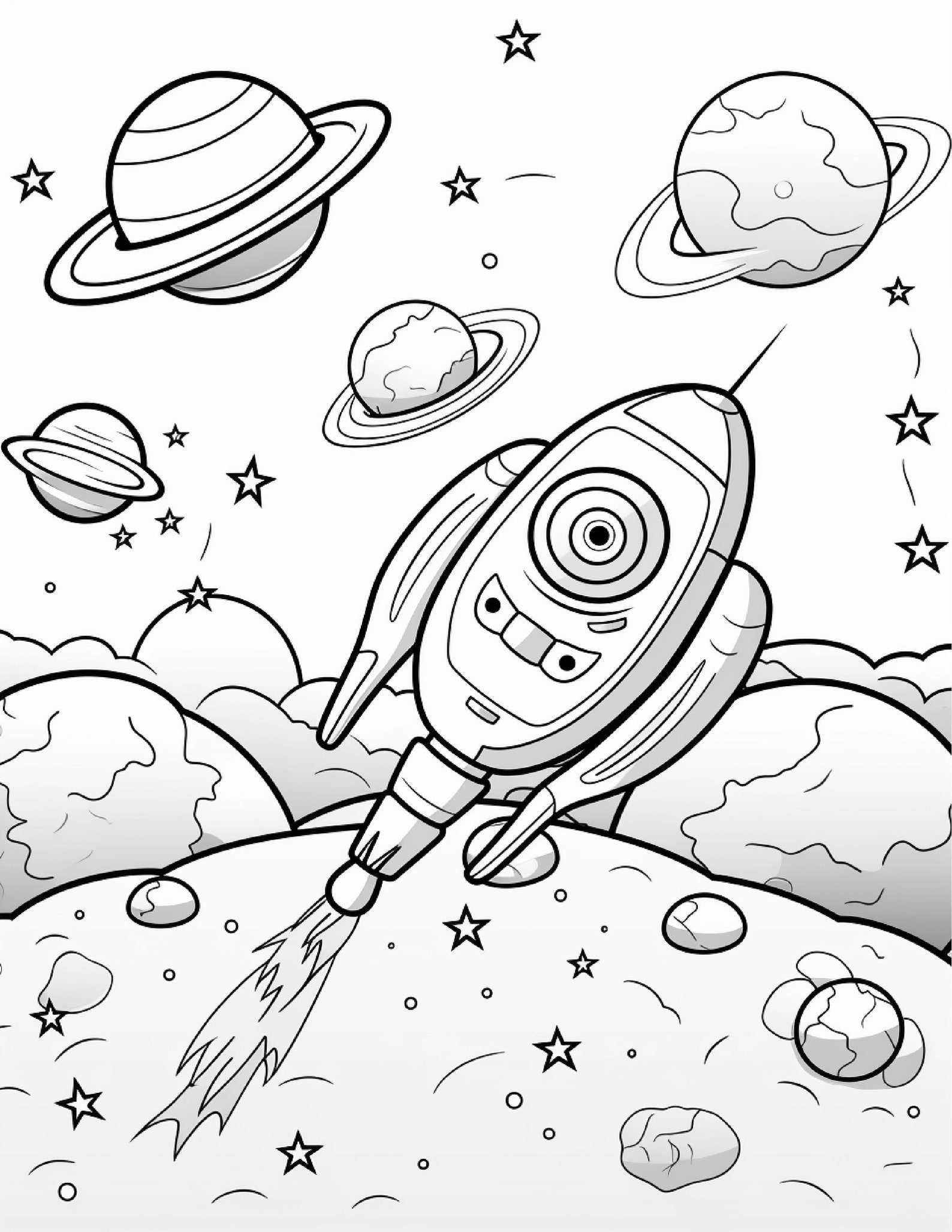 Space Adventures 1-5 Kids Coloring Pages 8x11 - Etsy