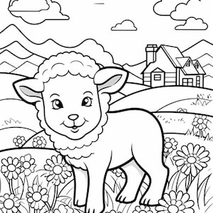 Cute Farm Animals 166-170 Kids Coloring Pages 8x11 - Etsy