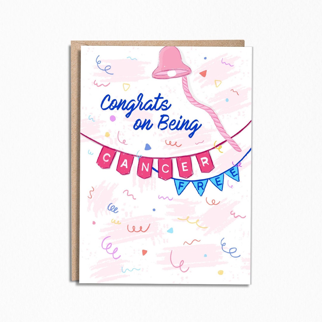 Congrats! You're Cancer Free 5x7 Breast Cancer Card - Etsy