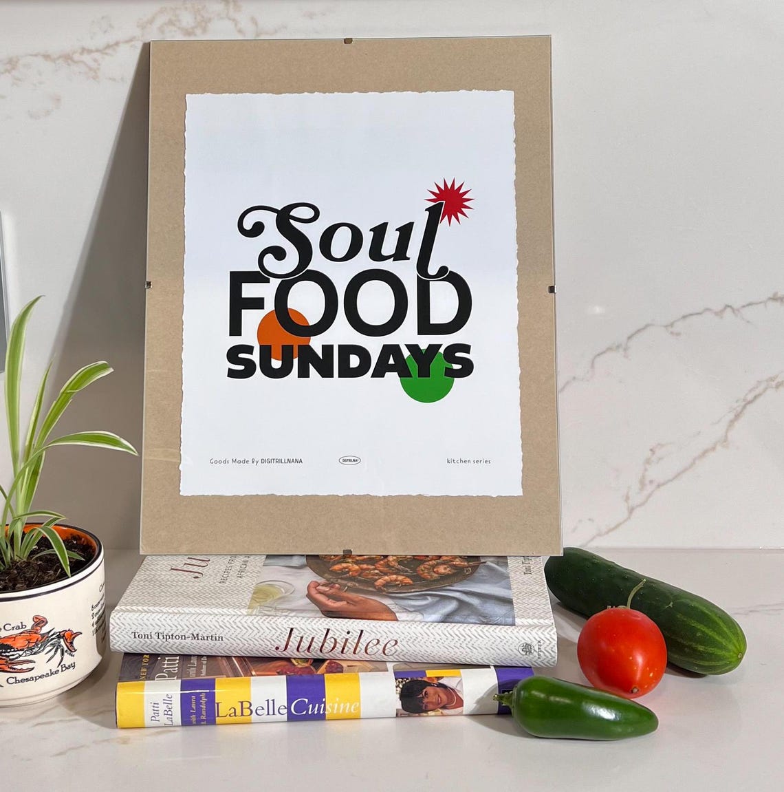 Soul Food Sundays Modern Southern Food Kitchen Decor Art Print 8x10" - Etsy