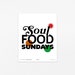 Soul Food Sundays Modern Southern Food Kitchen Decor Art Print 8x10" - Etsy