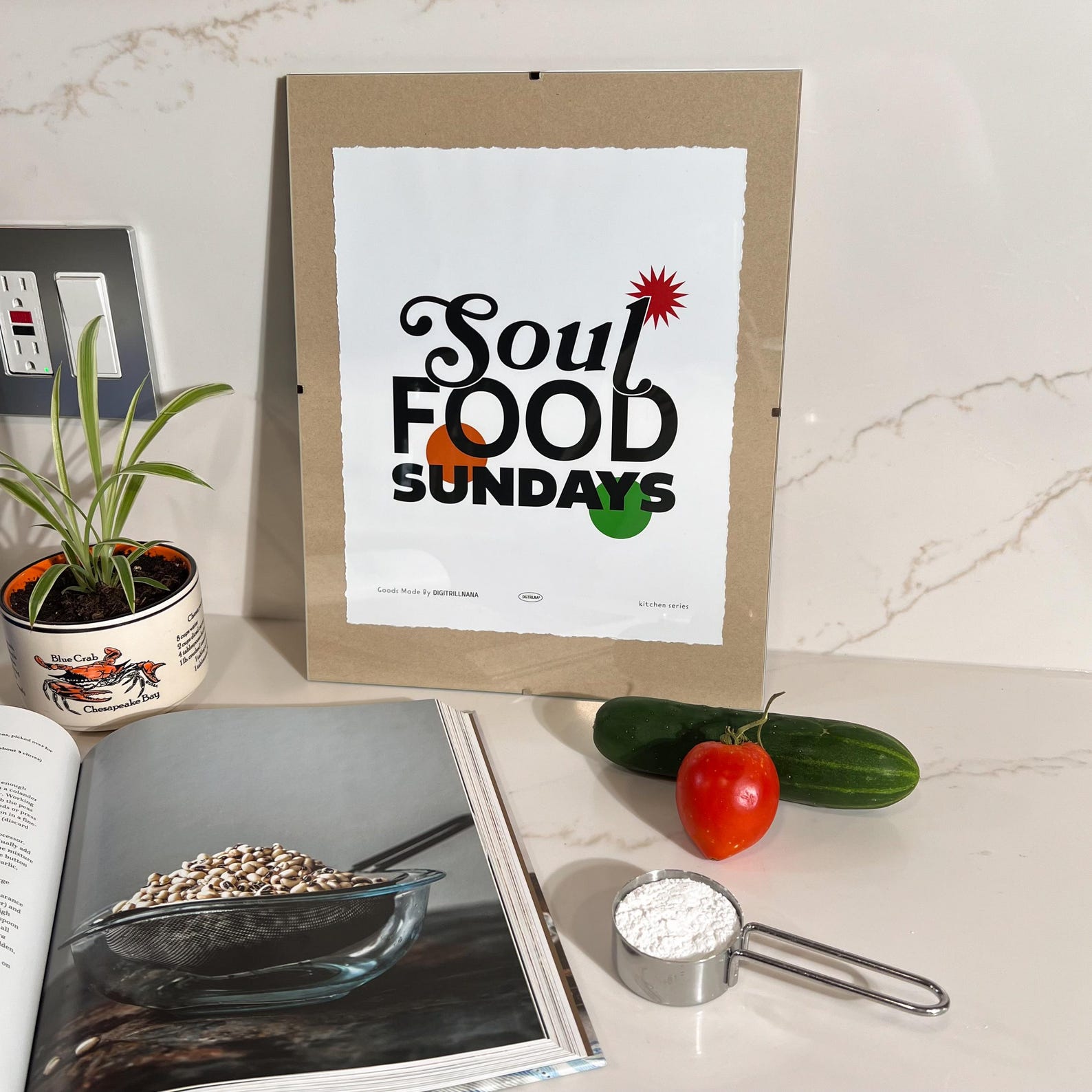 Soul Food Sundays Modern Southern Food Kitchen Decor Art Print 8x10" - Etsy