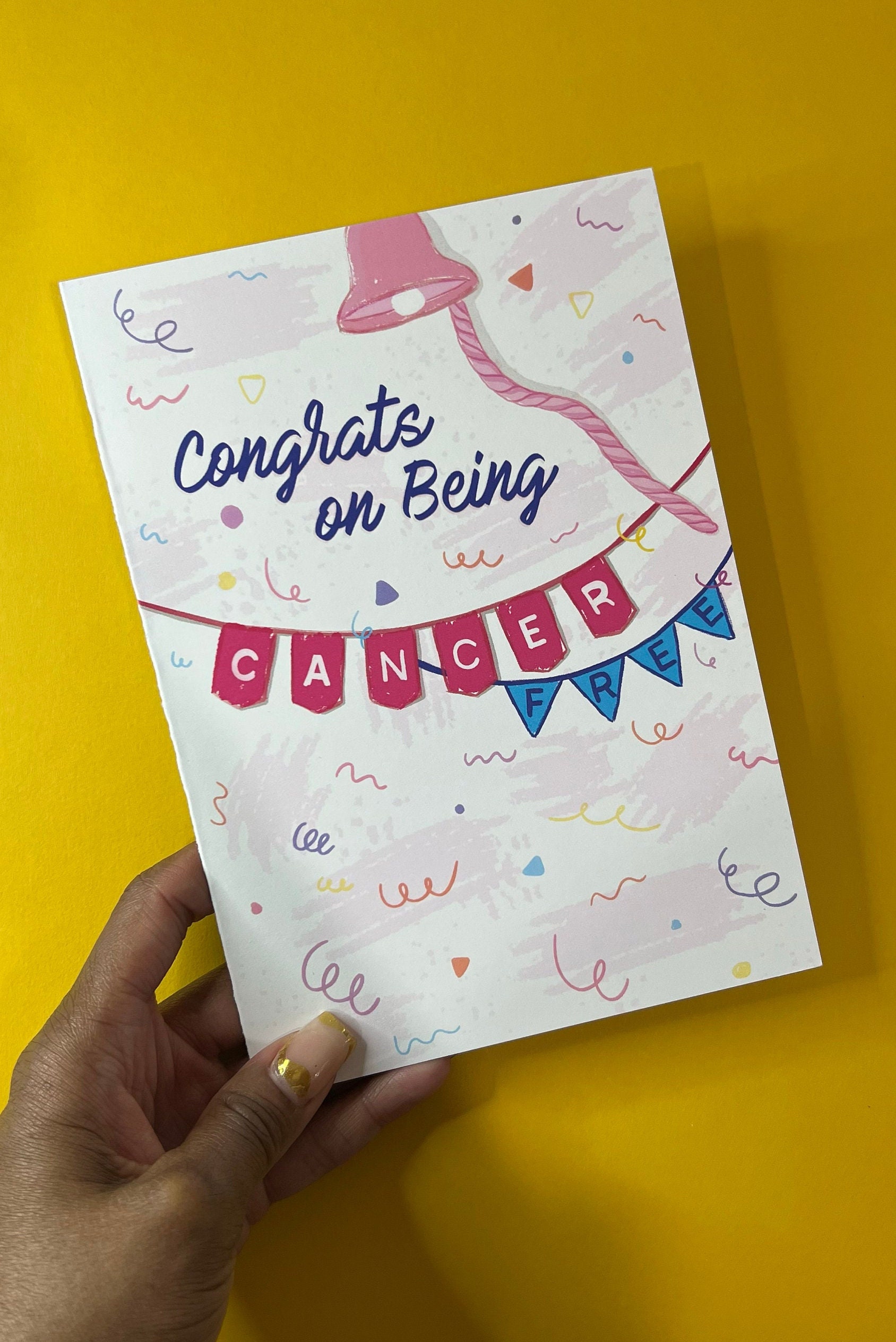 Congrats! You're Cancer Free 5x7 Breast Cancer Card - Etsy