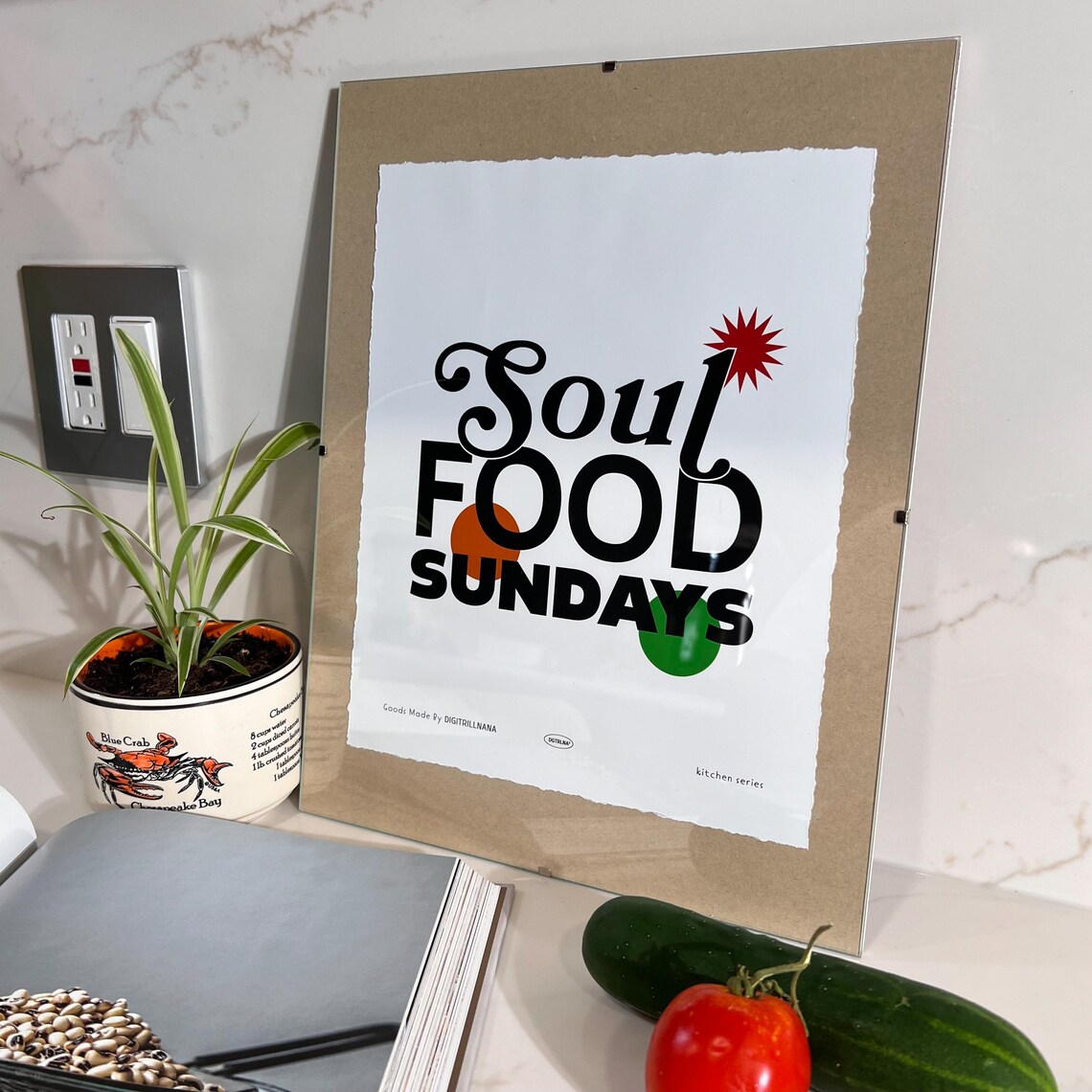 Soul Food Sundays Modern Southern Food Kitchen Decor Art Print 8x10" - Etsy