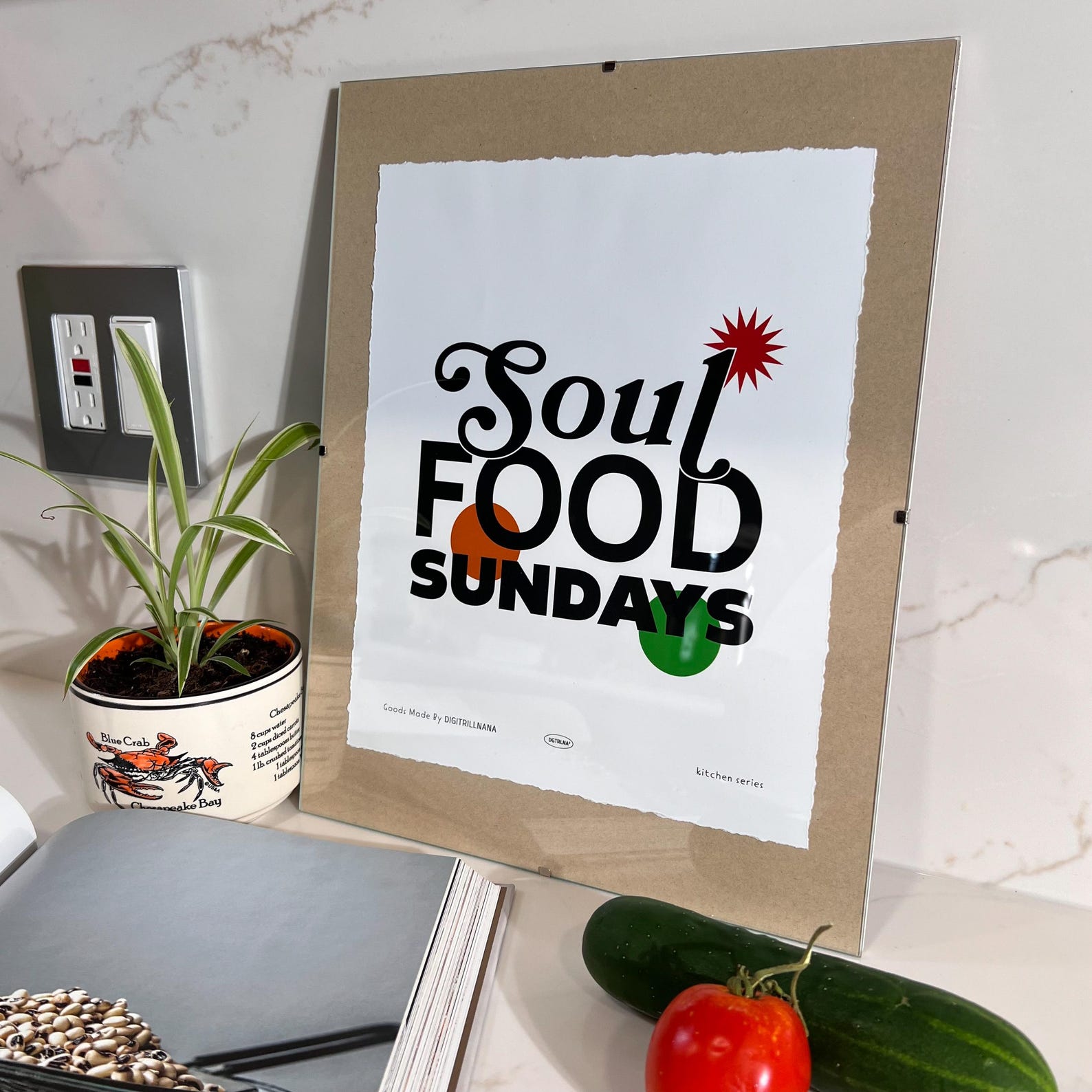 Soul Food Sundays Modern Southern Food Kitchen Decor Art Print 8x10" - Etsy