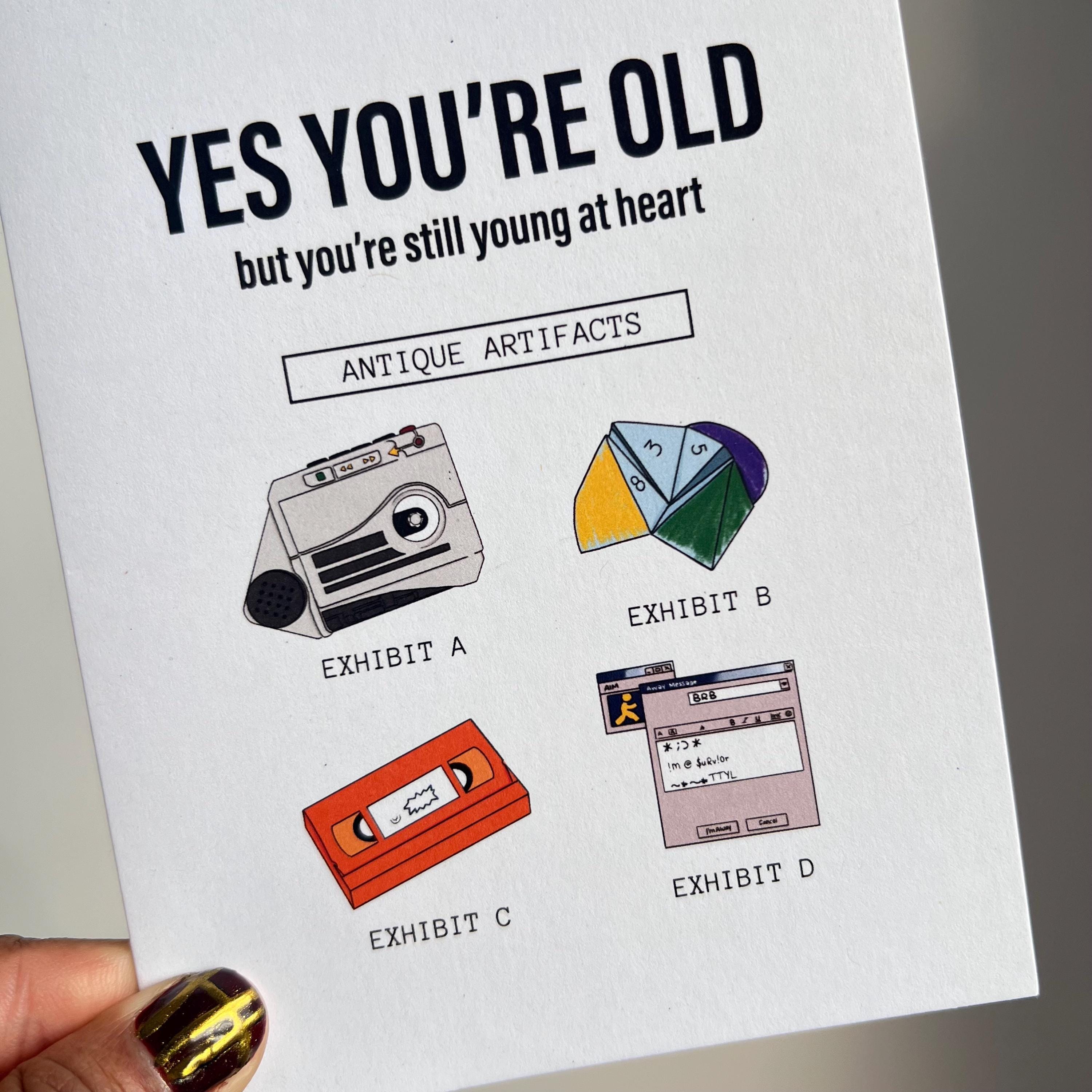 90s Antique Birthday A2 Millennial Birthday Card - 90s-inspired Retro ...