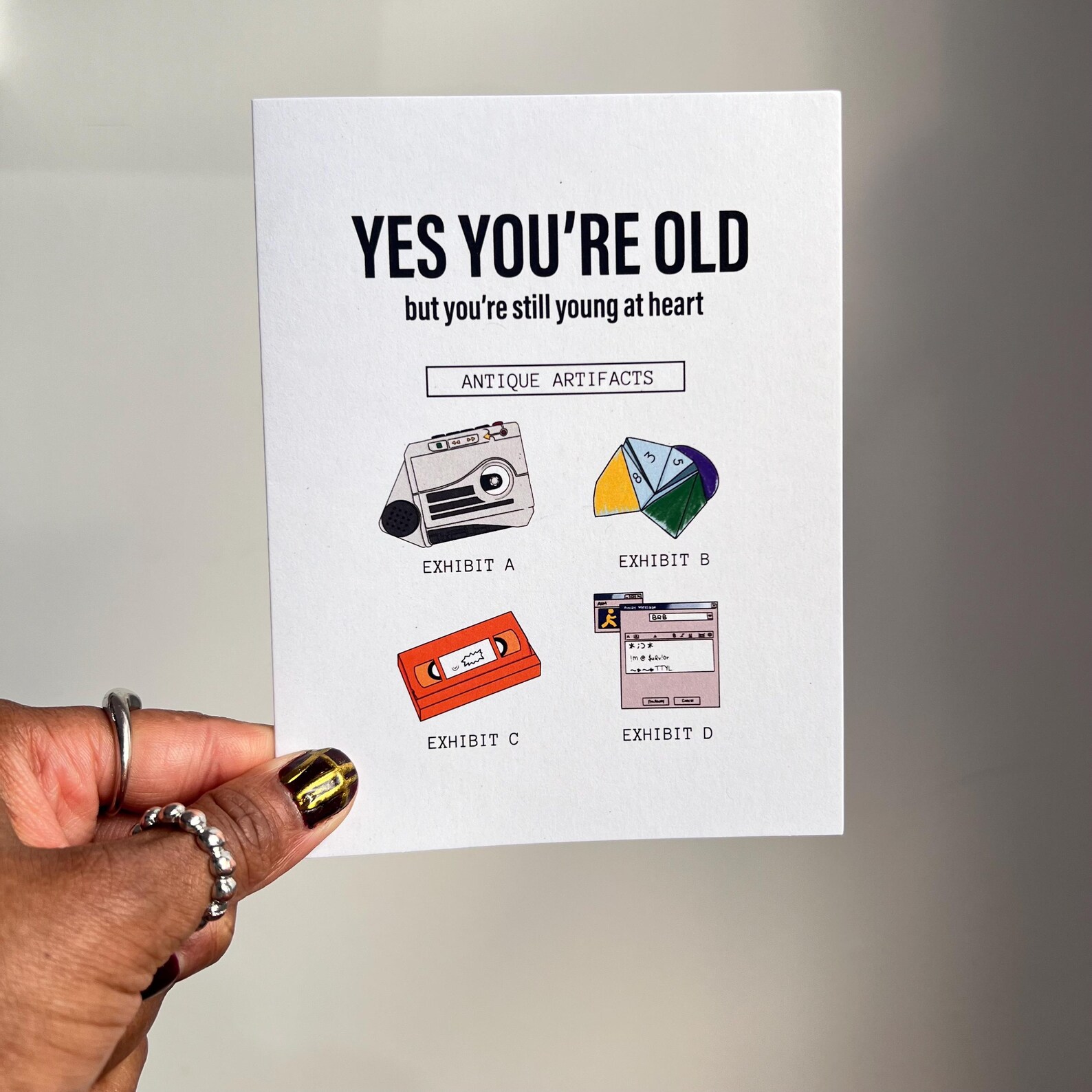 90s Antique Birthday A2 Millennial Birthday Card - 90s-inspired Retro ...