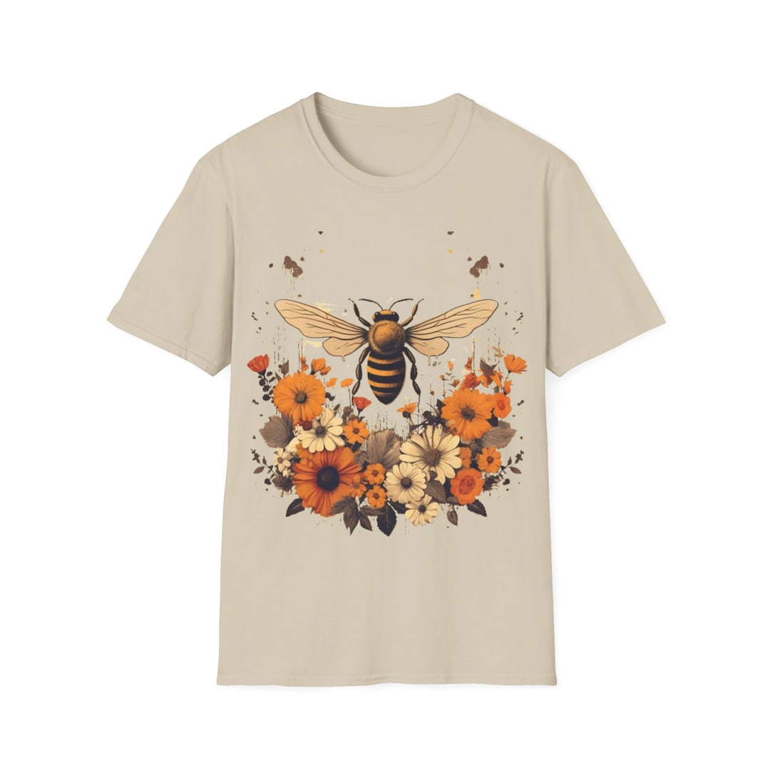Custom Tshirt, Botanical Bees Vibes Tshirt. Springtime Splendor Vibes ...