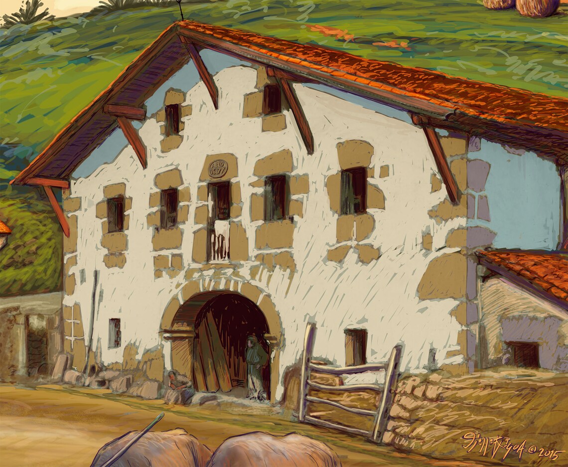 Basque Poster Festival Oxen Baserri Gizaburuaga KCBC - Etsy