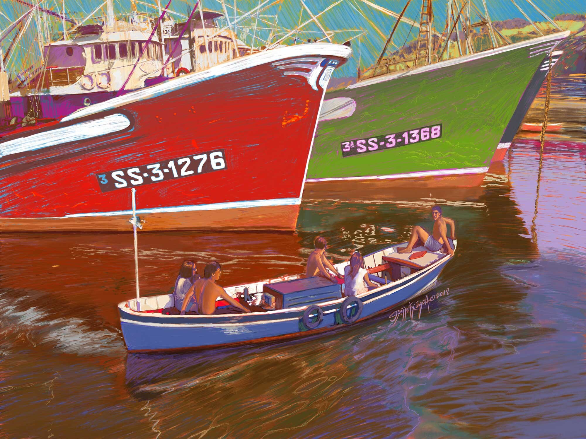 Basque Boat Lekeitio Digital Print - Etsy