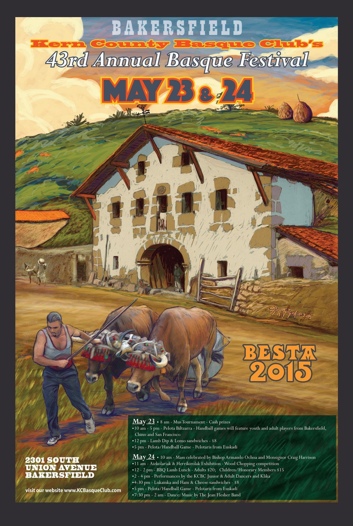 Basque Poster Festival Oxen Baserri Gizaburuaga KCBC - Etsy