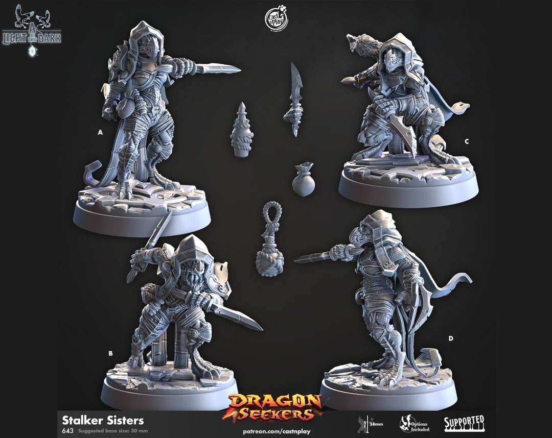 Stalker Sisters Dragon Seekers for D&D Dungeons and Dragons, Pathfinder ...
