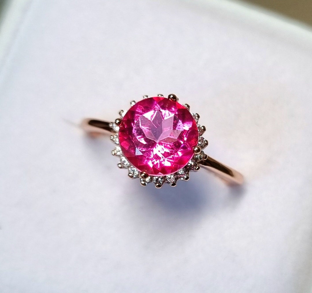 Surface Coated Natural Topaz 8x8 Gem Ring, Sterling Silver 925, Gold ...