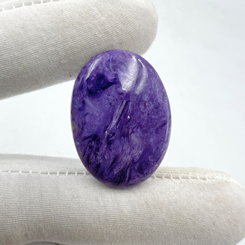 Purple Charoite Oval Gemstone Cabochon, 26.00 Cts Natural Designer ...