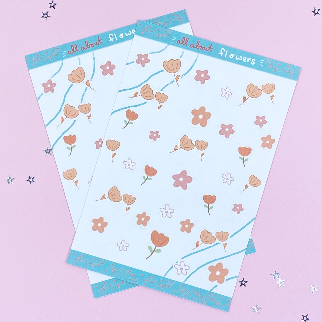 All About Flowers Sticker Sheet Flower Stickers Planner & - Etsy