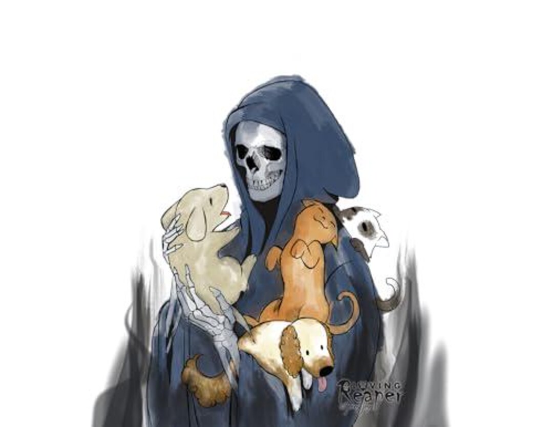Grim Reaper With Puppy Dogs Edible Icing Sheets Assorted Image Cake ...