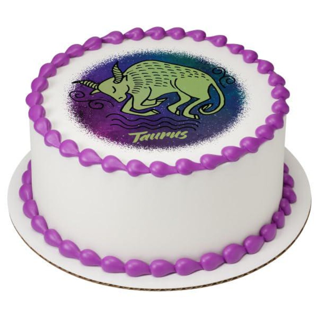 Taurus Zodiac Sign Photocake® Edible Cake Topper Icing Image for 6 Inch ...