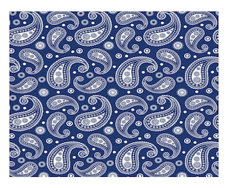 Blue Paisley Bandana Birthday Edible 2D Fondant Birthday Cake/cupcake ...