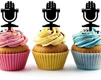 Acrylic Retro Microphone Cake Topper - Etsy