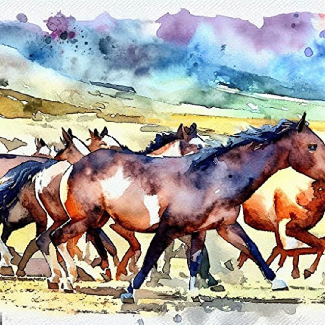 Herd of Mustang Horses Edible Icing Sheets Assorted Image Cake Toppers ...