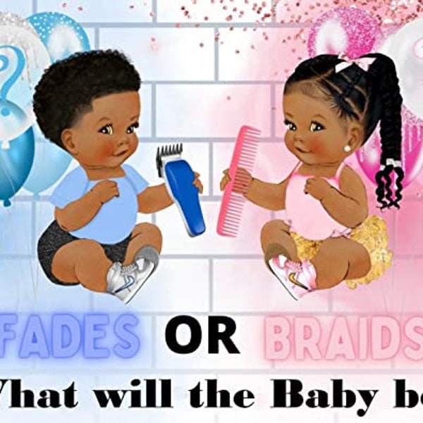 Fades in Braids Gender Reveal - Etsy Fades in Braids Gender Reveal - Etsy