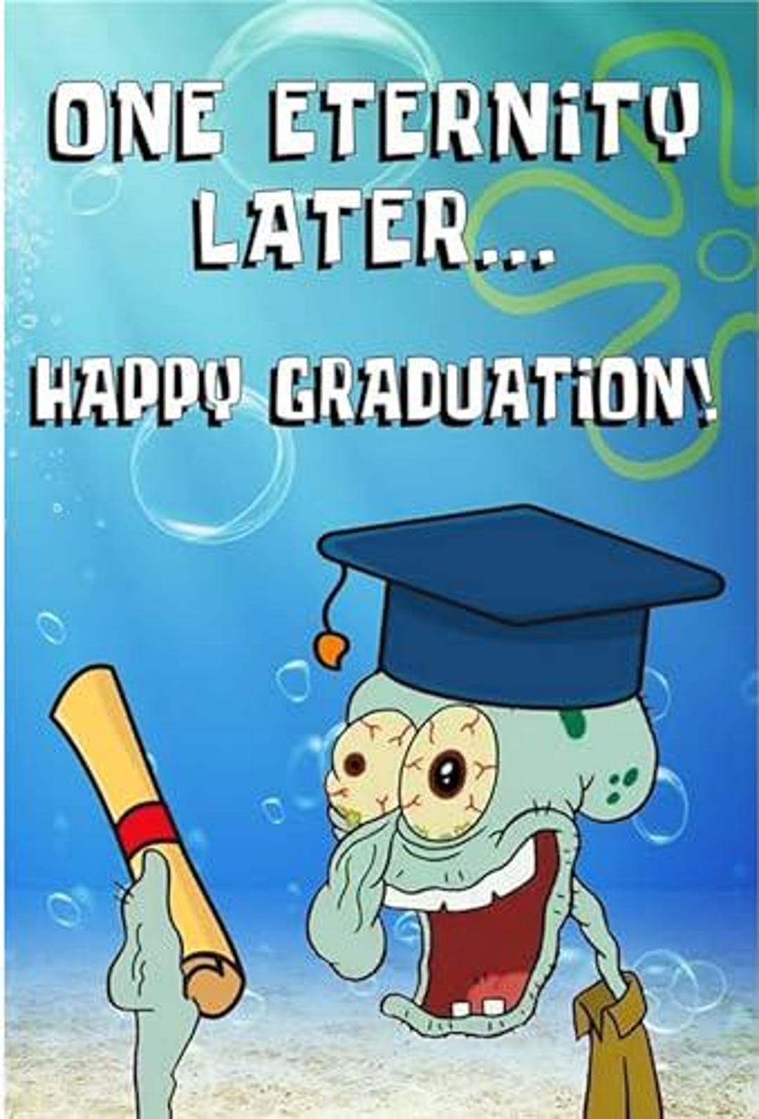 Squidward Graduation Edible Icing Sheets Assorted Image Cake Toppers ...