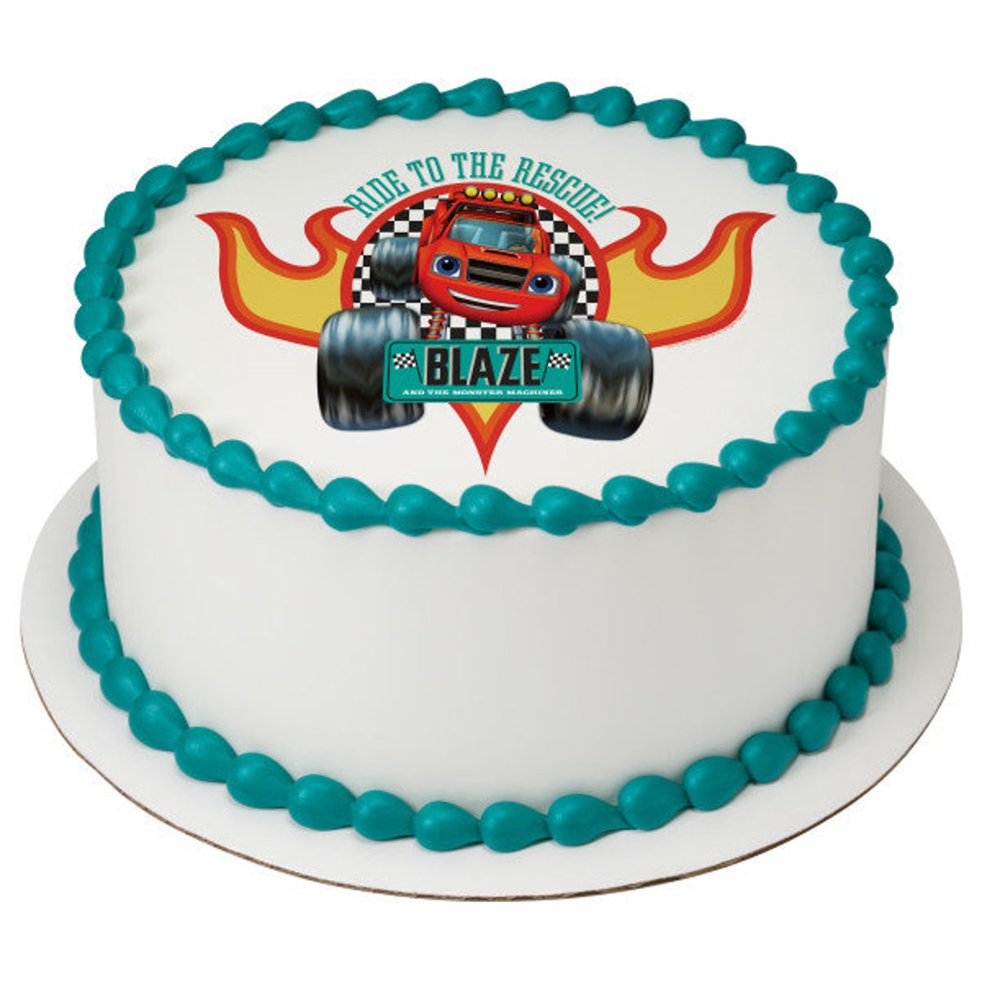 Blaze Monster Truck Ride to the Birthday Rescue Edible Cake Topper ...