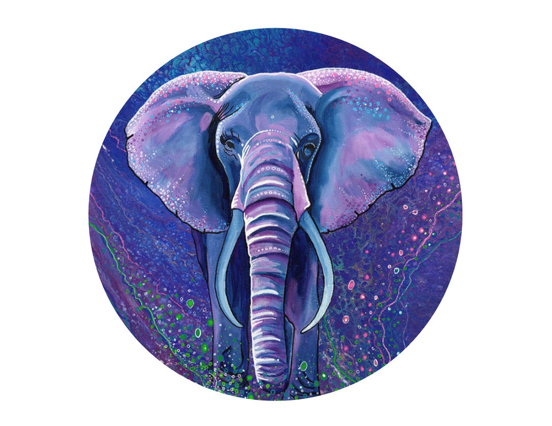 Majestic Elephant in Purple Edible Icing Sheets Assorted Image Cake ...