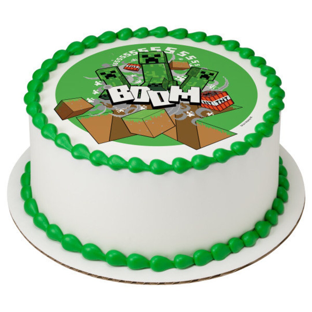 Minecraft BOOM Edible Cake Topper-edible Icing Sheets Assorted Image ...