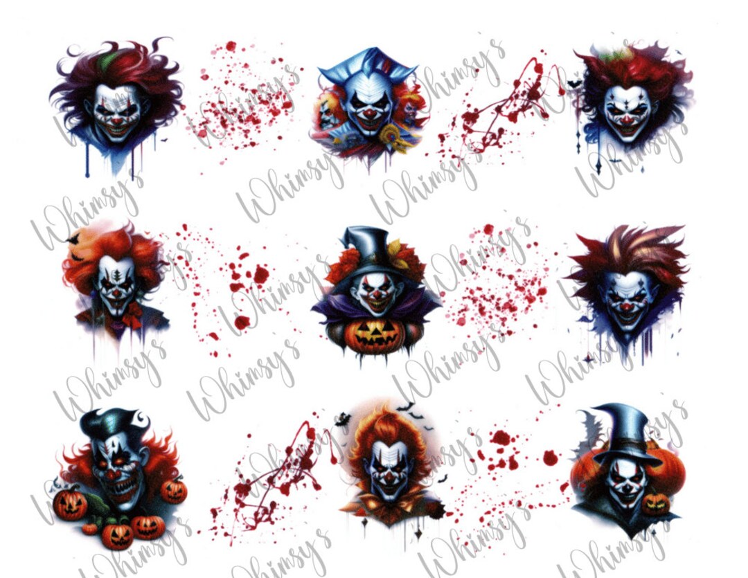 Scary Clowns Edible Cake Side Border-3 Strips Edible Icing Sheets ...