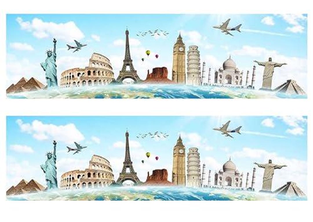 Famous Landmarks Edible Image Cake Border 2 Strips per Sheet 3.5x10.5 ...