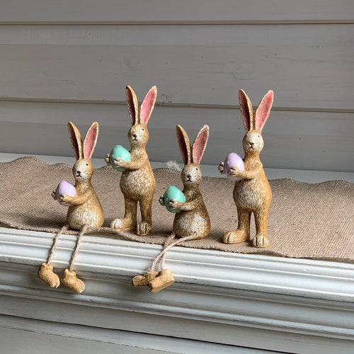 Handmade Easter Bunny Decorations Spring Rabbit Ornaments - Etsy