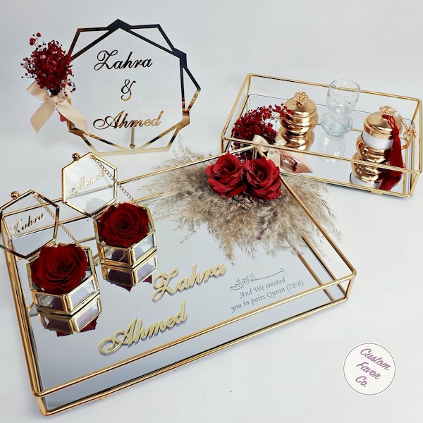 Pink Nikkah Ring Tray - Etsy UK