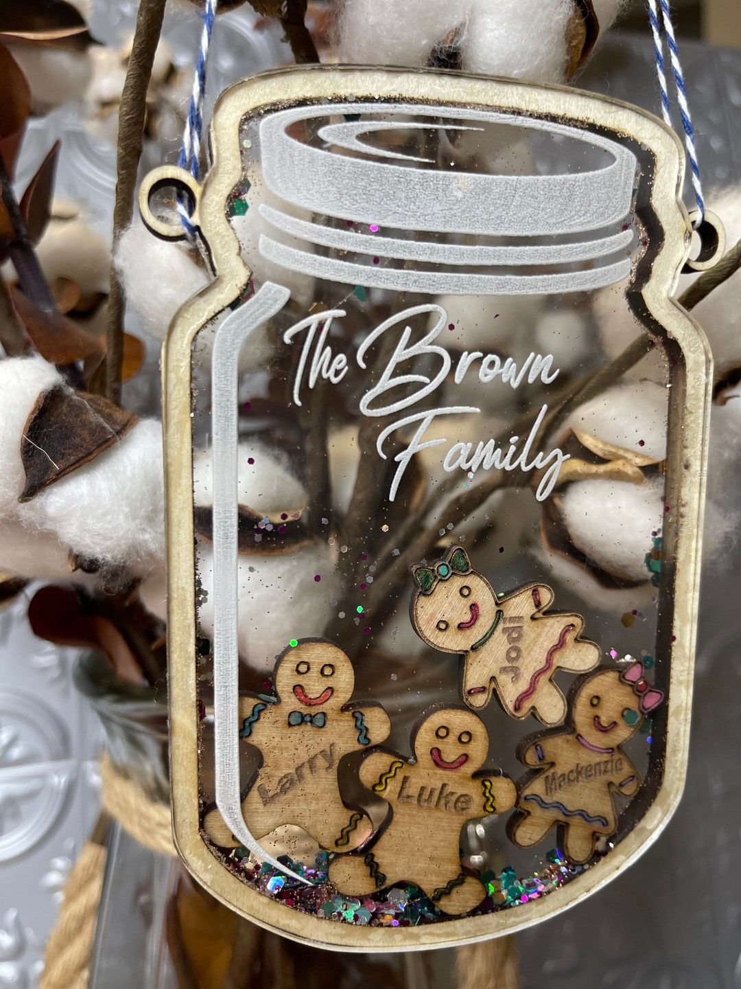 Gingerbread Family Ornament,cookie Jar Family Ornament, Custom Family ...